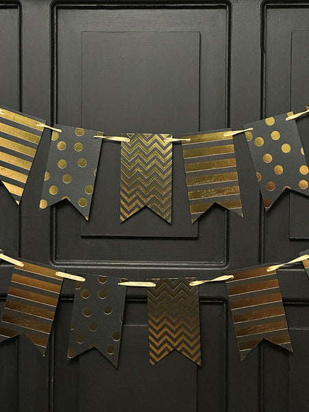 Guirnalda Colores · Banderín Negro – Indigo de papel